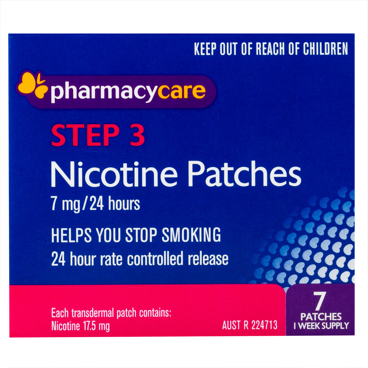 Pharmacy Care Nicotine Patches 7 mg 7 patches – OzChemist Australia