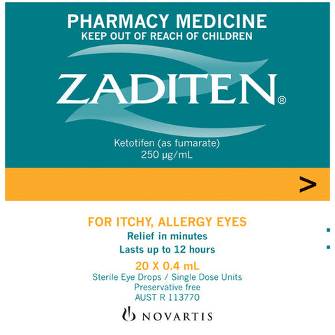 Zaditen Sterile Eye Drops 0.4mL 20 pack – OzChemist Australia