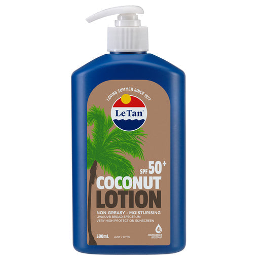 Le Tan Coconut Sunscreen Lotion SPF 50+ 500 ml – OzChemist Australia