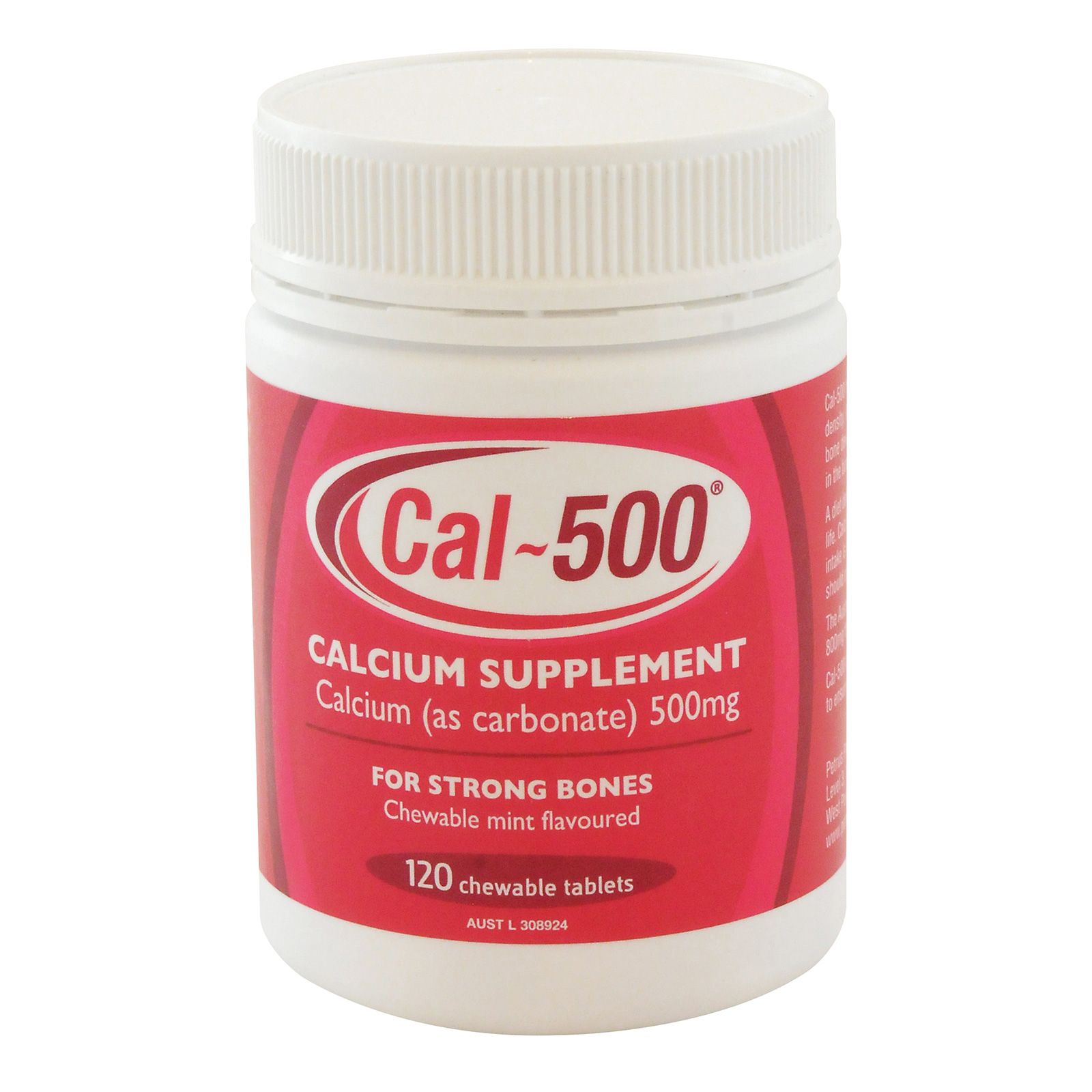 Cal-500 Calcium 120 Chewable Tablets – OzChemist Australia