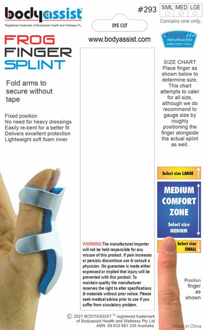 Body Assist Frog Finger Splint Medium – OzChemist Australia