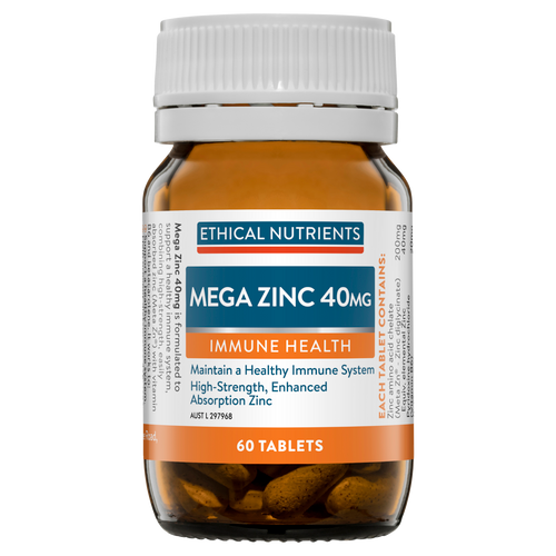 Ethical Nutrients Mega Zinc 40mg 60 Tablets – OzChemist Australia