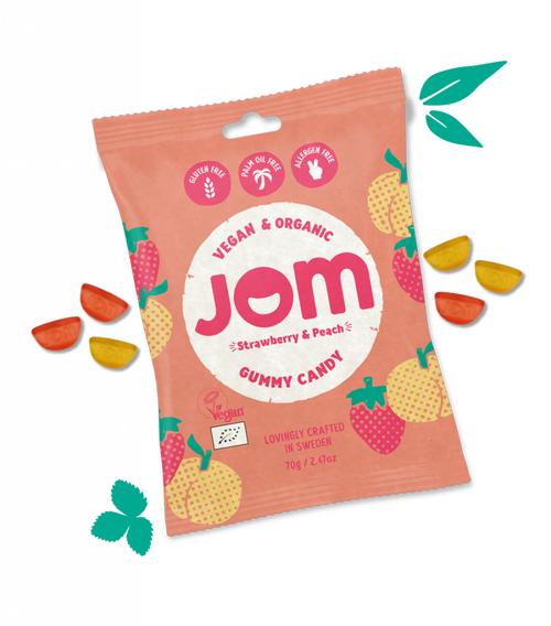 JOM Organic Candy Strawberry & Peach 70g – OzChemist Australia