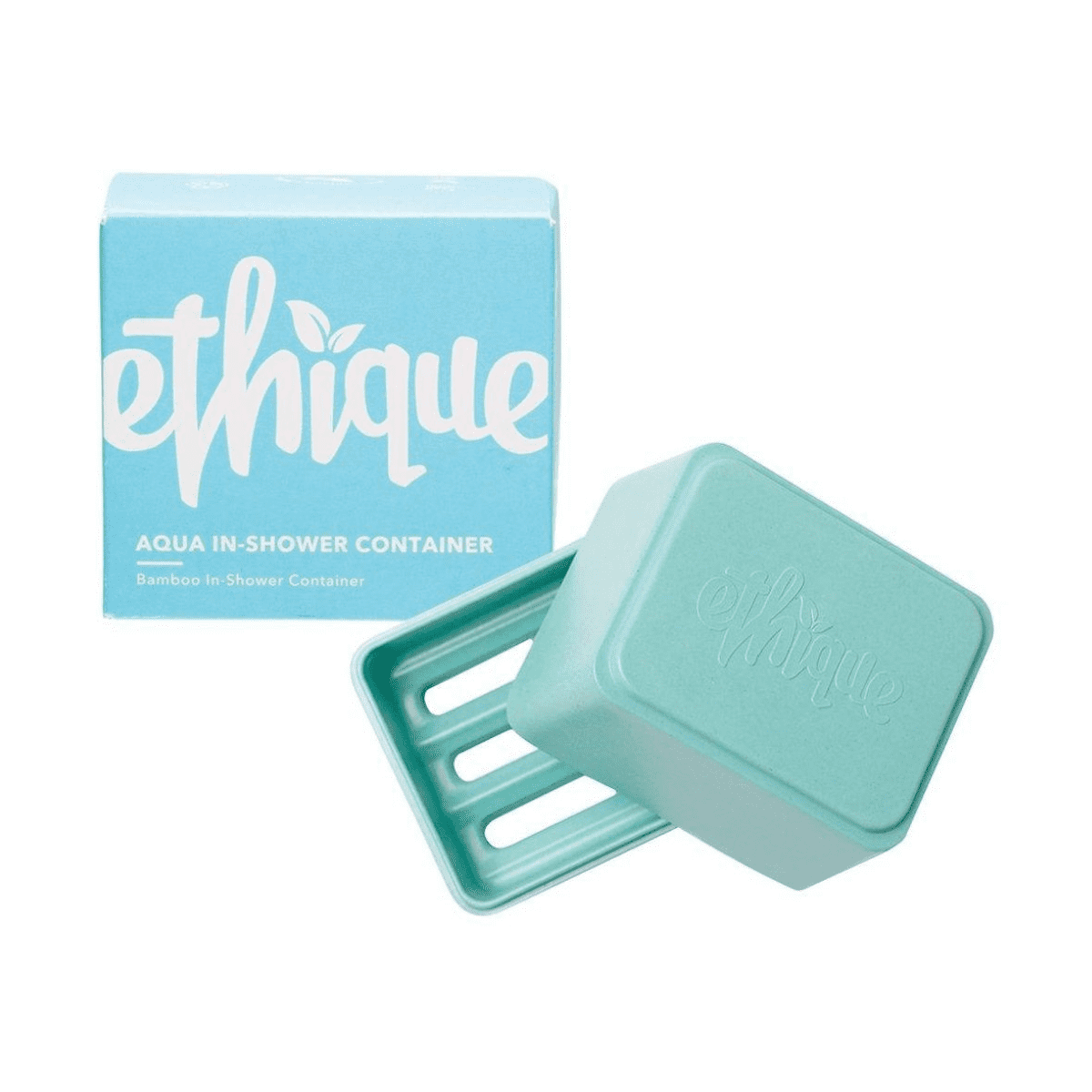 ETHIQUE Bamboo & Cornstarch Shower Container Aqua 1 – OzChemist Australia